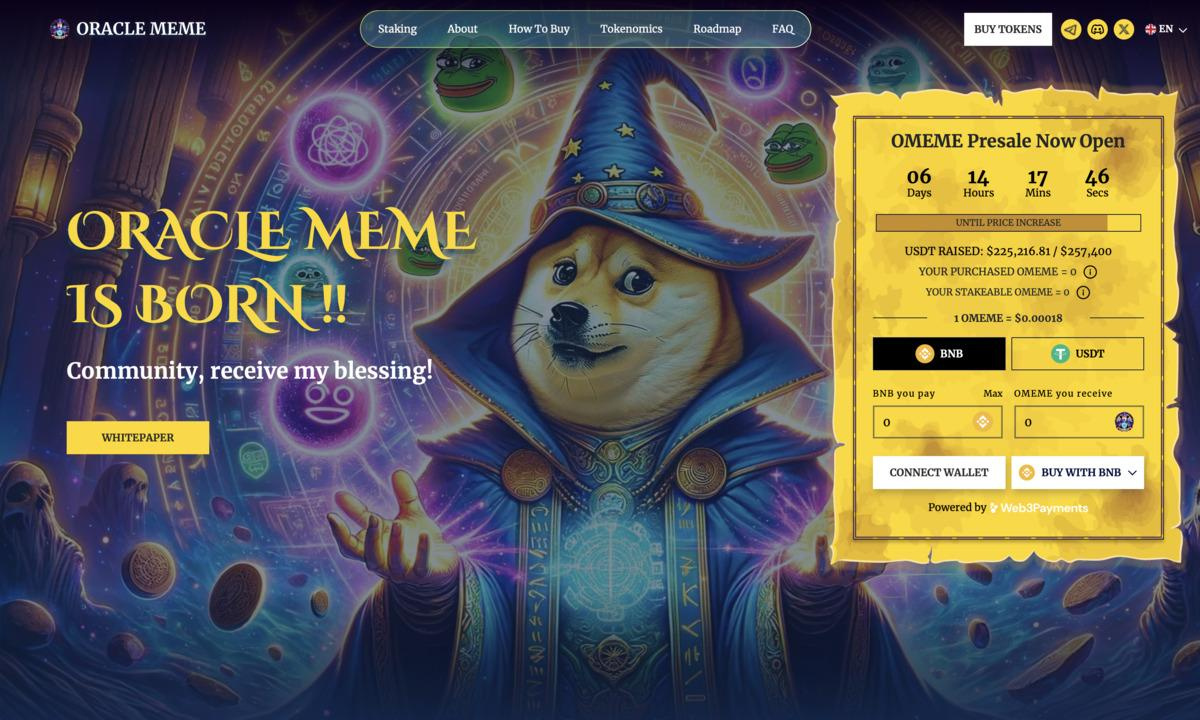 ORACLE MEME Coin Presale Achieves $208,000 Milestone in Minutes ...